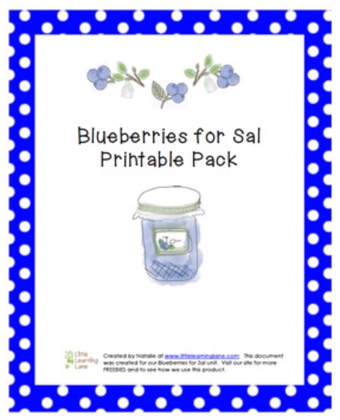 Blueberries for Sal | Little Learning Lane
